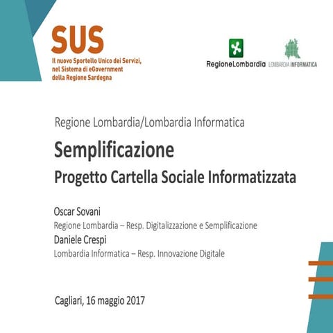 Cartella Sociale Informatizzata in Regione Lombardia | PPTX