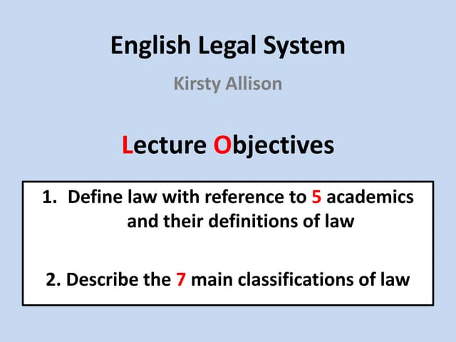 Introduction to the english legal system | PPTX