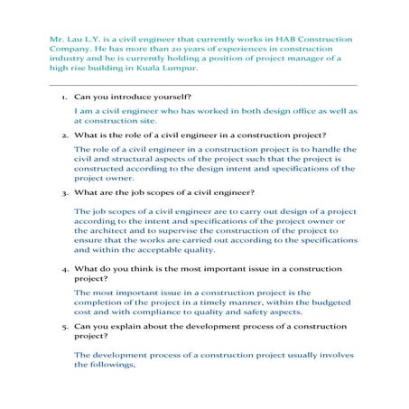 Interview of an Engineer | PDF