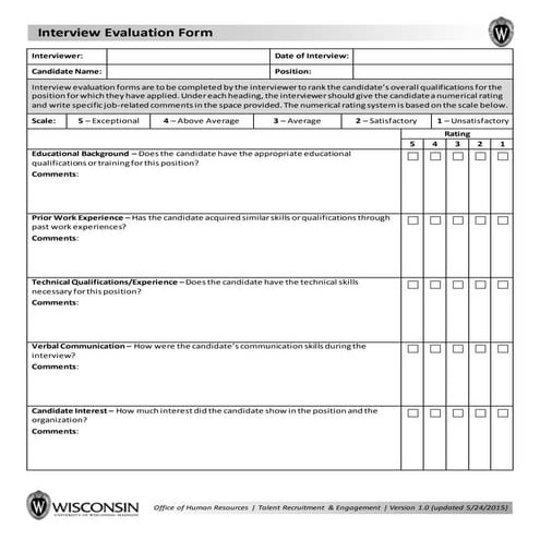 Interview Evaluation Form