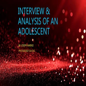 Interview & analysis of an adolescent | PPTX