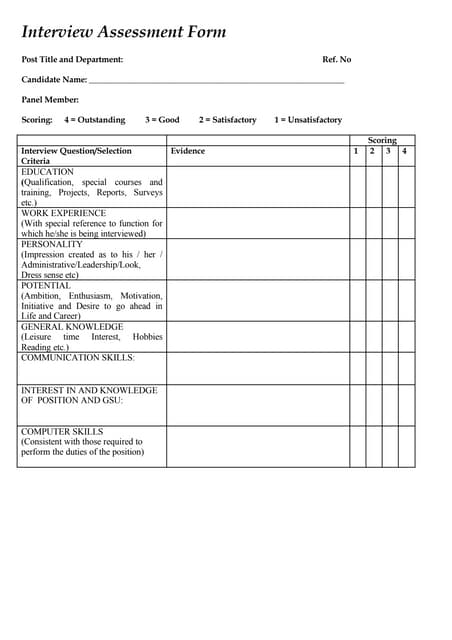 EMPLOYEE INTERVIEW EVALUATION FORM | DOCX