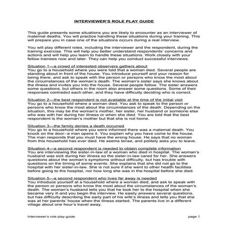 Interviewer and trainer roleplay guides | PDF