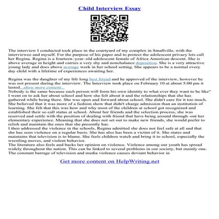 Interview Essay Examples | PDF