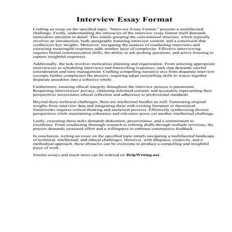 Interview Essay Format | PDF