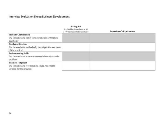 Interview Evaluation Sheet: Finance Question | PPT