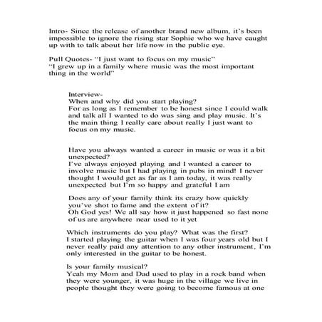 Interview for my magazine | DOCX