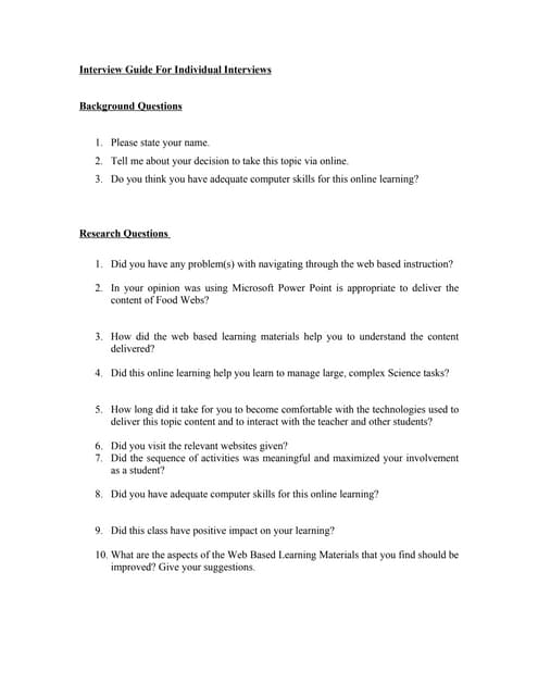 Reference survey questionnaire | DOC | Internet for Beginners | Internet