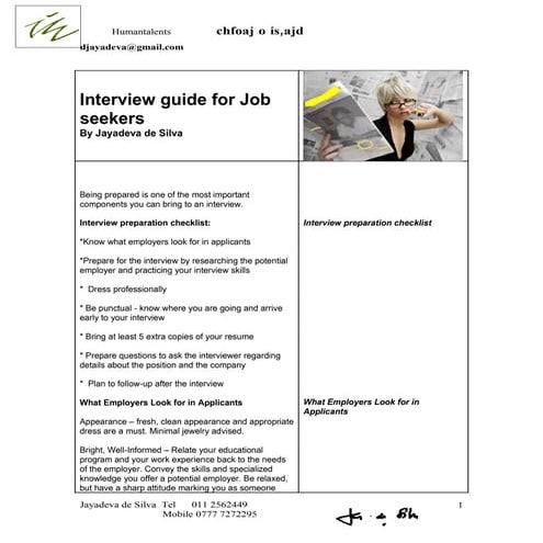 Interview guide for job seekers | DOC