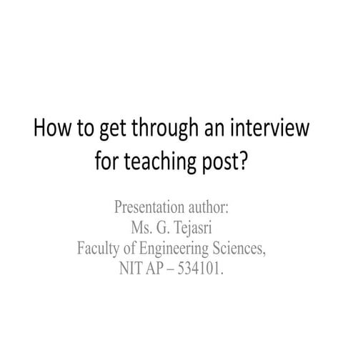 Interview hacks | PPT