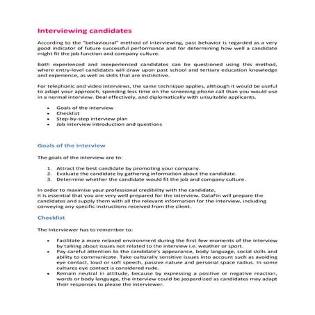 Interviewing Candidates | PDF | Resume Writing and Advice | Job Search
