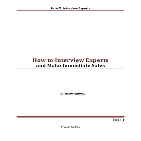 Interviewing Experts | PDF | Internet for Beginners | Internet