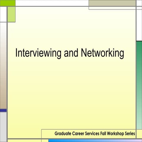 Interviewing and Networking | PPT