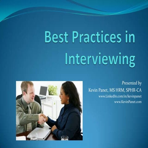 Interviewing Best Practices | PPTX