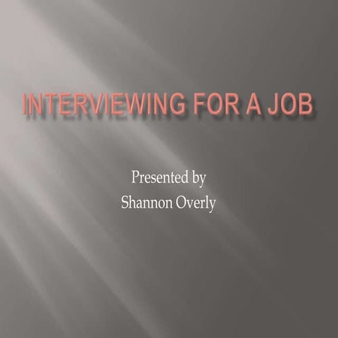 Face to face interview tips | PDF