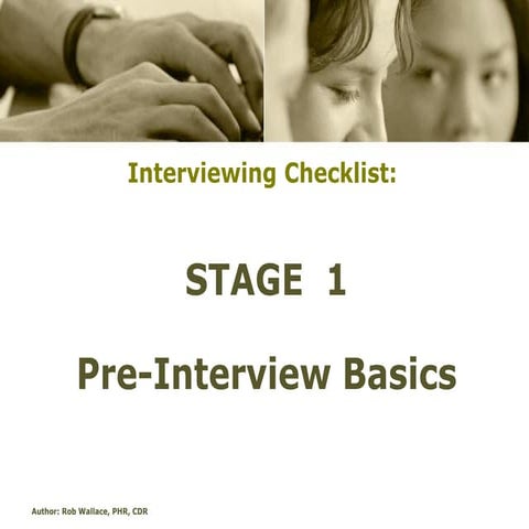 Pre-Interview Basics | PDF
