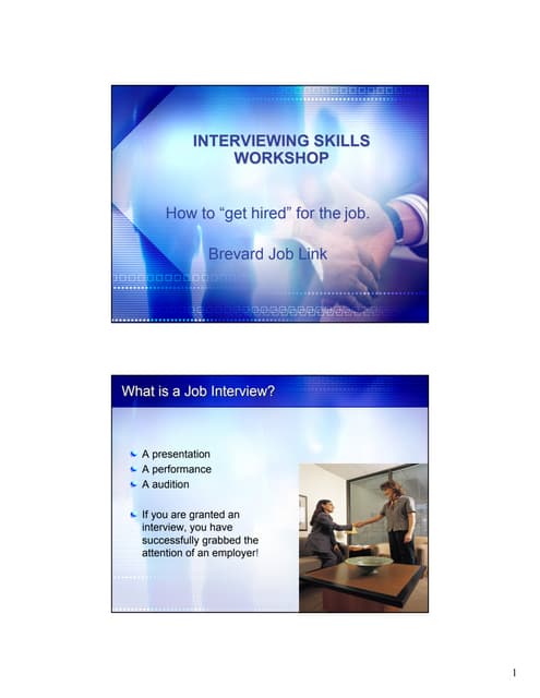 Interviewing skills | PPT | Resume Writing and Advice | Job Search