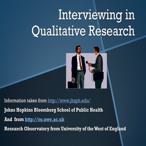 Qualitative Interviewing Skills | PPT