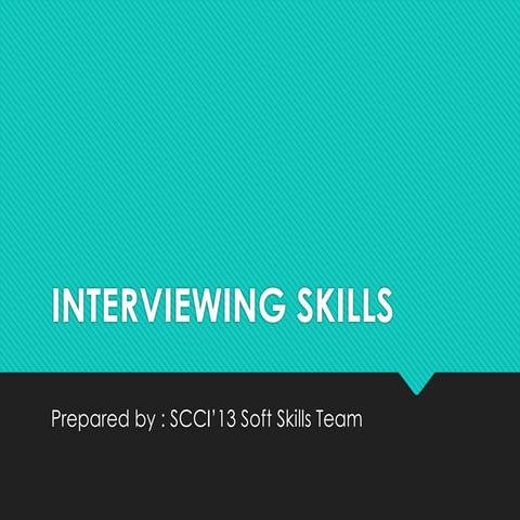 Interviewing skills | PPT
