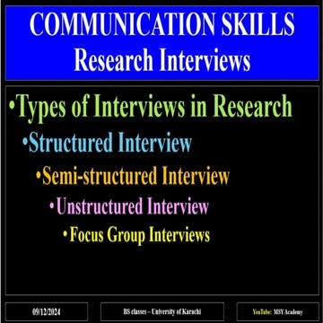 Research Interview Questions: Skills and examples | PPTX
