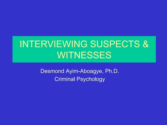 The PEACE Model of Investigative Interviewing | PPTX