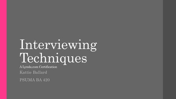 Interviews & Selection | PPT
