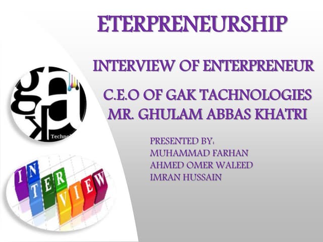 Report on entrepreneurship | PDF