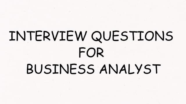 Interview Question For Business Analystpdf