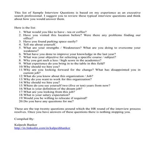 Interview questions | PDF