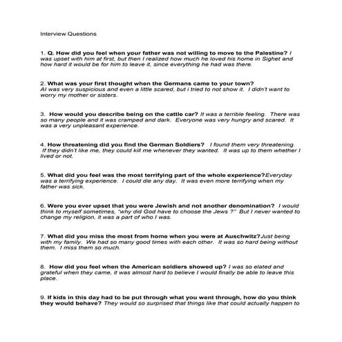 Interview questions | DOCX