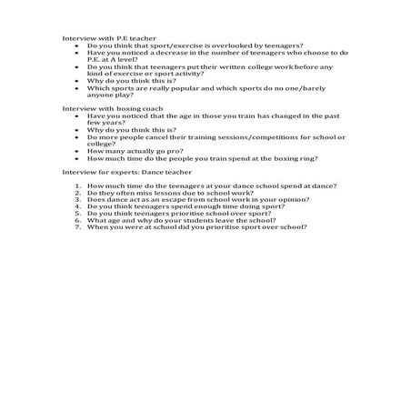 Interview questions | DOCX