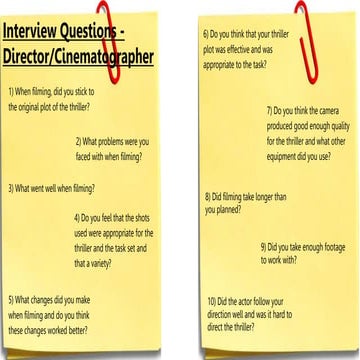 Interview questions | PPTX | Screenwriting | Content Production