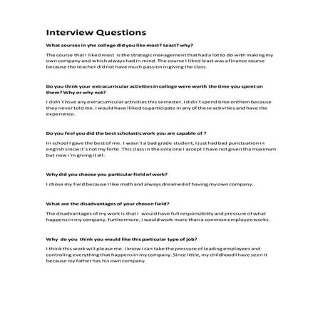 Interview questions | DOCX