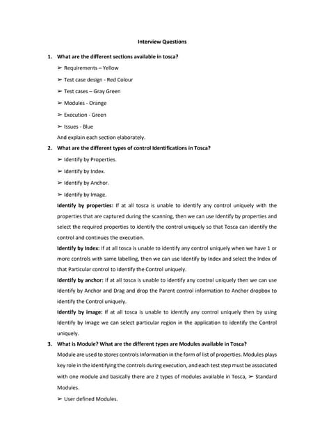 Tosca Properties and Standard module Tips.PDF | Computing | Technology ...