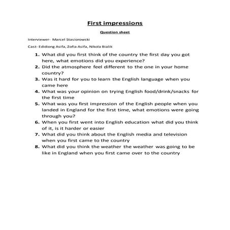 Interview question sheet | DOCX