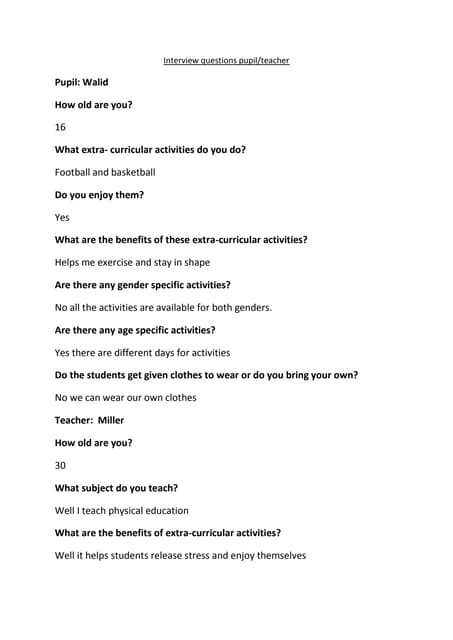 Teacher & student questionnaire | PDF