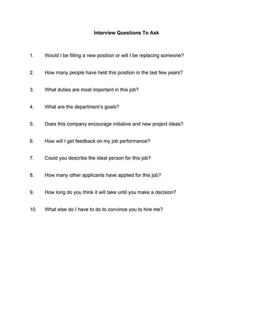 Information interview questions | DOC