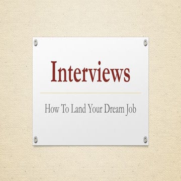 How to Land your Dream Job | PPT