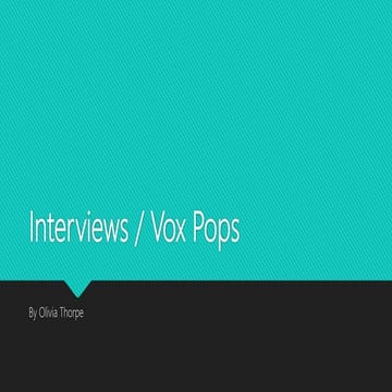Vox Pop interview questions | PPTX | Parenting Teens | Parenting