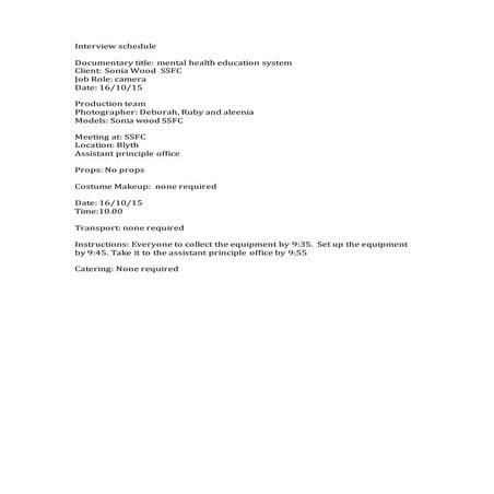 Interview schedule | PDF