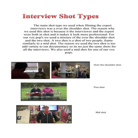 Interview shot types | PDF