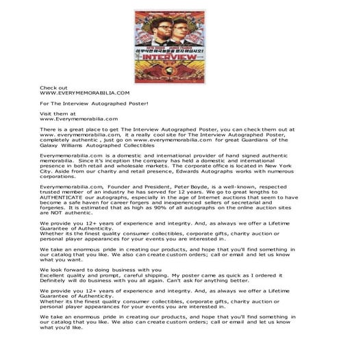 The Interview Signed Poster | DOCX