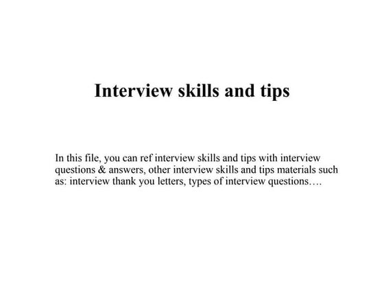 Flow of interview | PPT