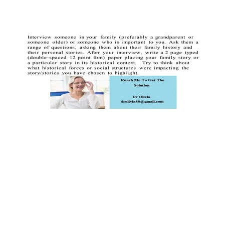 Interview someone in your family (preferably a grandparent or so | DOCX