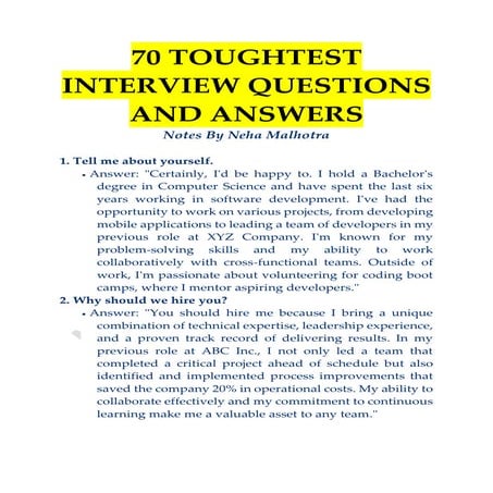 interviews questions, les questions des interviews | PDF