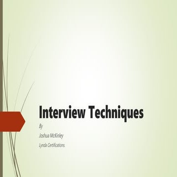 Interview techniques | PPT