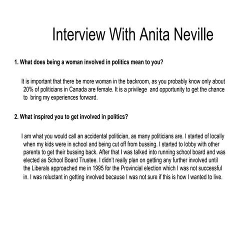 Interview with anita neville | PPT