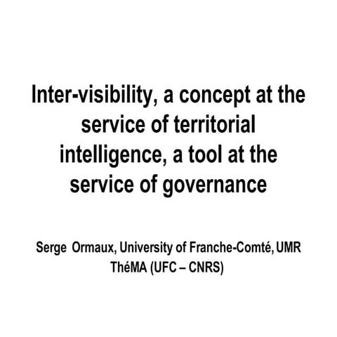 Inter-visibility, a concept at the service of territorial intelligence ...