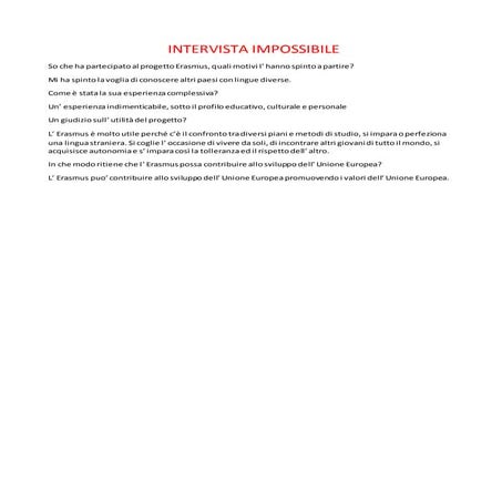 intervista impossibile a uno studente erasmus | DOCX | Education