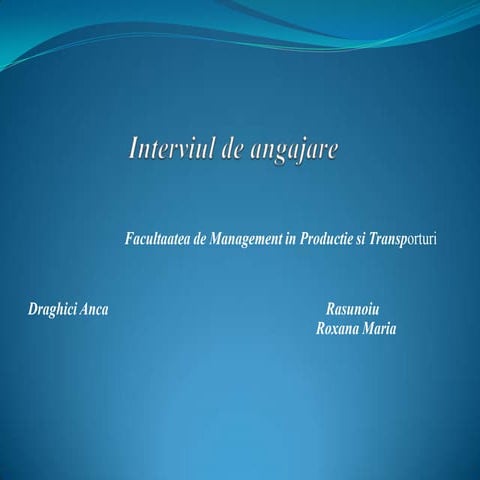 Interviul de angajare | PPT